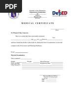 Medical Certificate 2010 Palaro | PDF | Physical Examination | Practice ...
