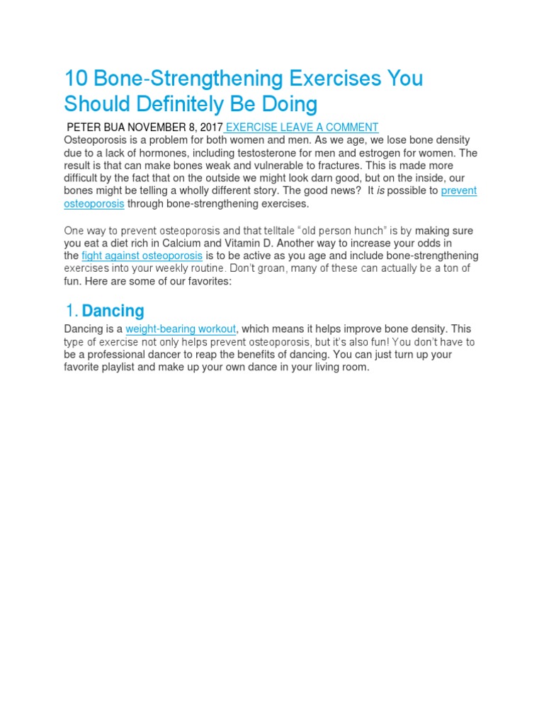 10 Bone-Strengthening Exercises You Should Definitely Be Doing | PDF ...
