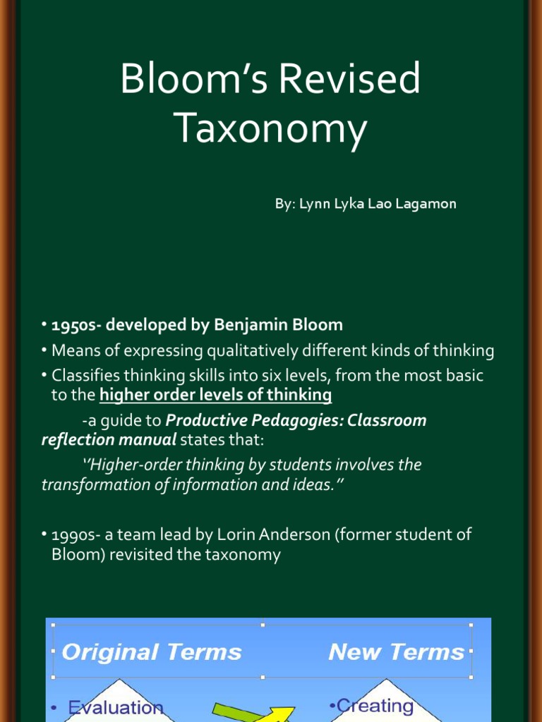 Bloom's Revised Taxonomy | PDF | Evaluation | Information