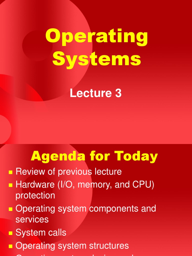Lec3 CS604 Pps | PDF | Kernel (Operating System) | Operating System