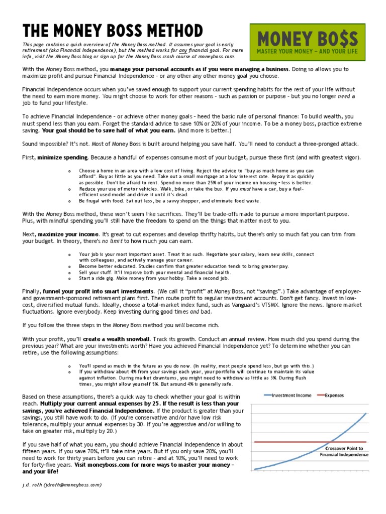 The Money Boss Method: Savings, You've Achieved Financial Independence ...