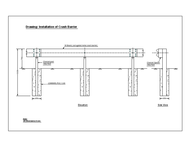 Drawing of Crash Barrier PDF | PDF | Nature
