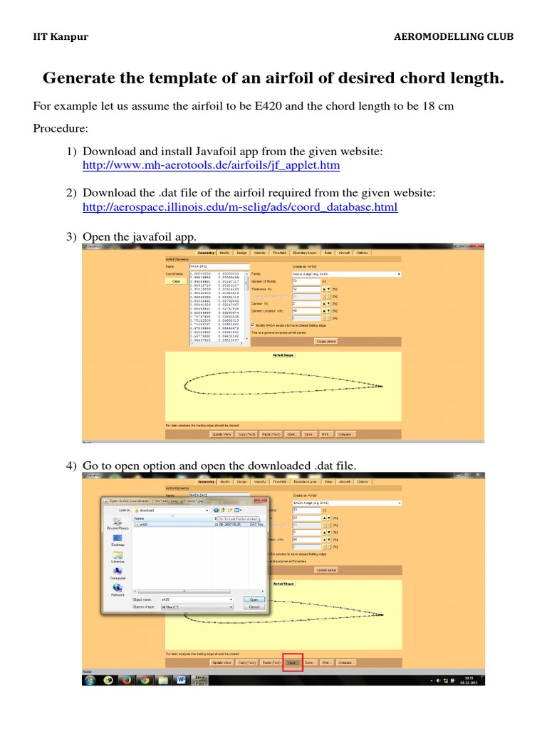 Generating Airfoil Templates of Desired Dimensions Using Javafoil and ...