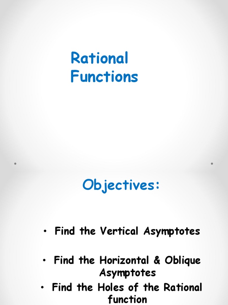 Asymptotes Of Rational Functions Pdf Asymptote Discrete Mathematics
