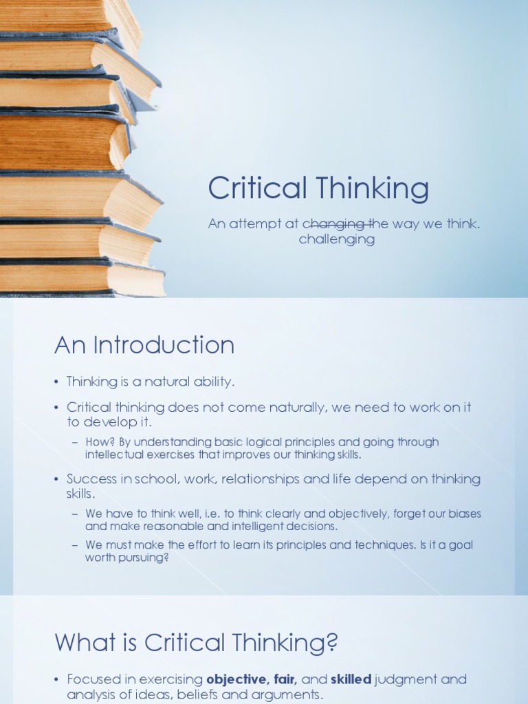 Lesson 2 Critical Thinking | Download Free PDF | Critical Thinking ...