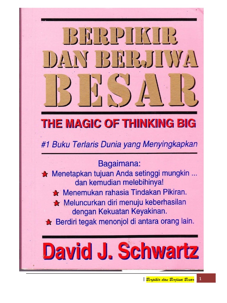 Berfikir Dan Berjiwa Besar | PDF | Pengembangan Diri | Gaya Hidup Berfikir Dan Berjiwa Besar | PDF | Pengembangan Diri | Gaya Hidup