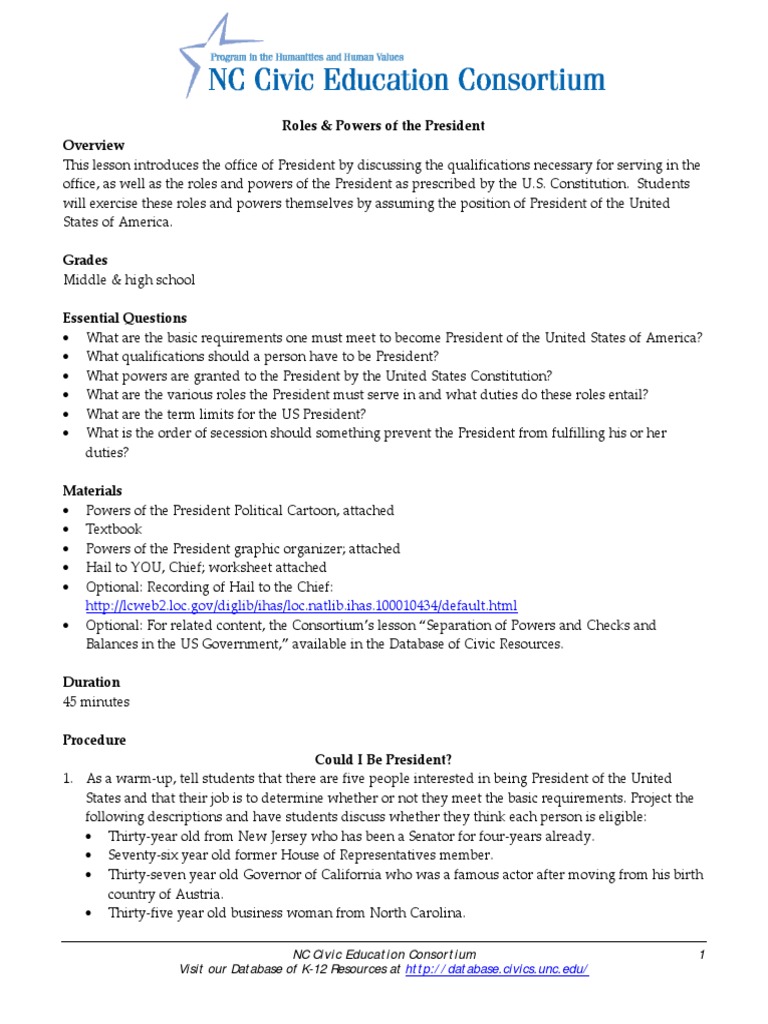 Understanding Presidential Roles & Powers | PDF | Presidents Of The ...