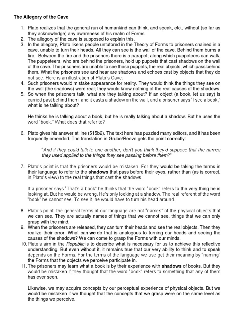 Allegory of The Cave | PDF | Metaphysics | Cognition