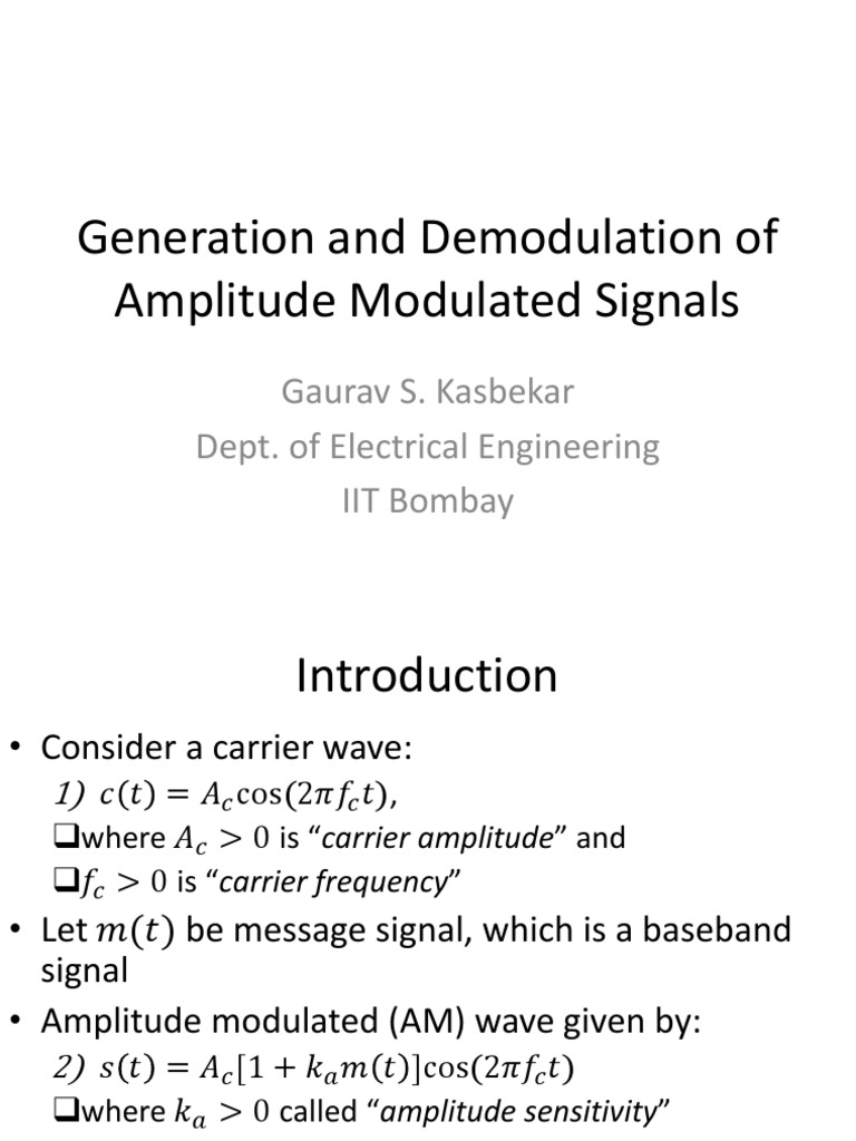 AM Signal Modulation & Demodulation | PDF | Detector (Radio) | Modulation