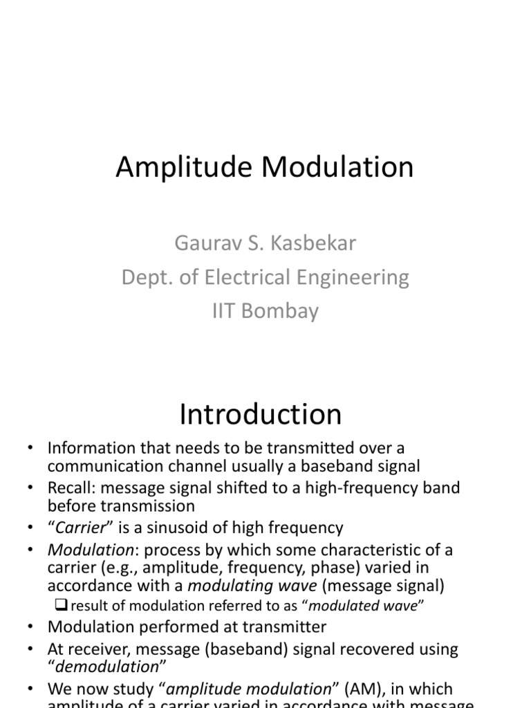 Amplitude Modulation Explained | PDF | Modulation | Telecommunications Engineering