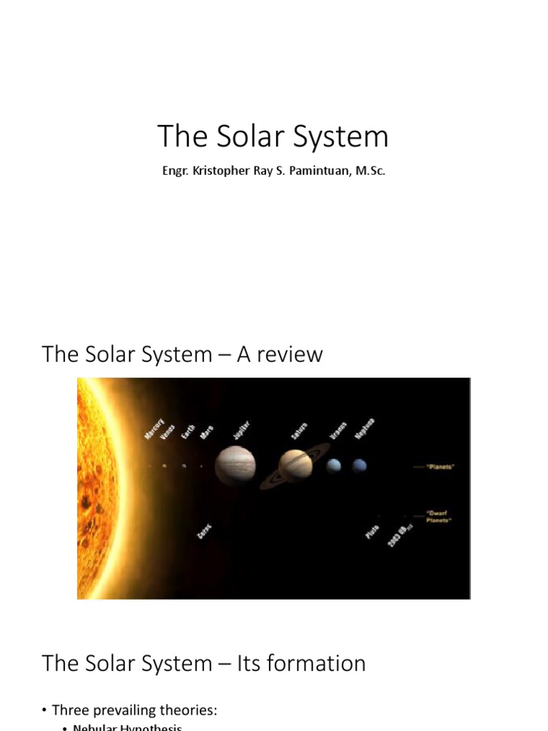 The Solar System: Engr. Kristopher Ray S. Pamintuan, M.SC | PDF ...