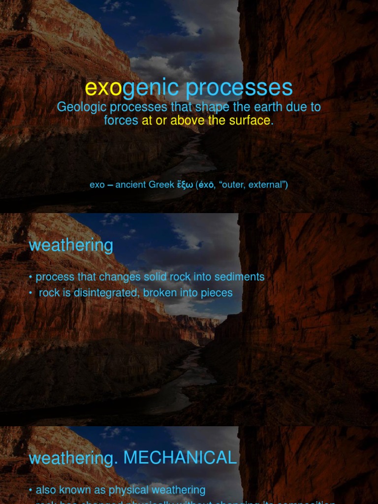 CO5.1.1 Exogenic Processes. Weathering | PDF | Weathering | Rock (Geology)