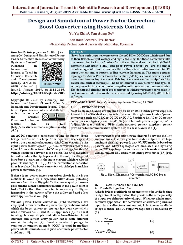 Design and Simulation of Power Factor Correction Boost Converter Using ...