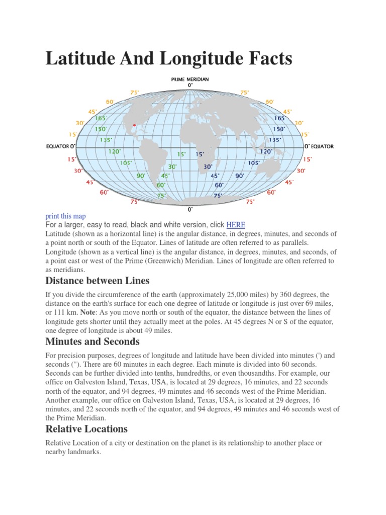 Latitude and Longitude Facts: Distance Between Lines | Download Free ...