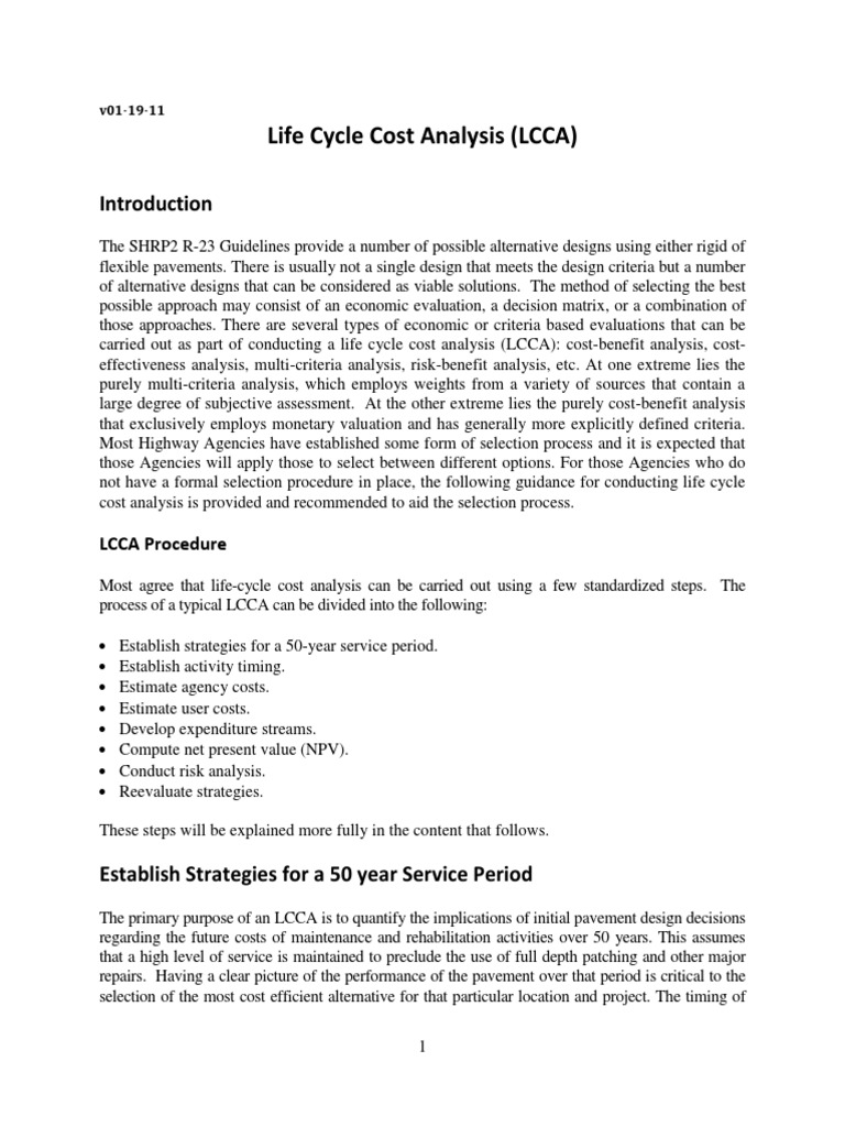 Life Cycle Cost Analysis (LCCA) | PDF | Net Present Value | Risk