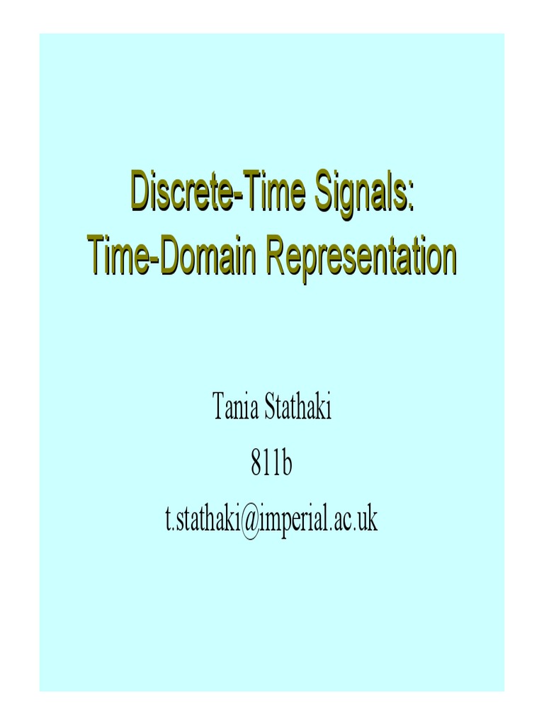Lectures 1 2 Time Domain Characterization Of Lti Discrete Time Systems Pdf Digital Signal