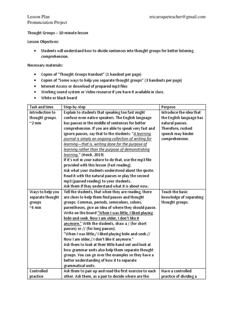 Thought Groups | PDF | English Grammar | Verb