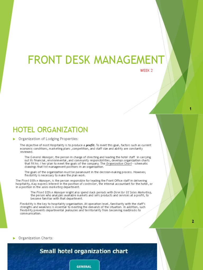 Front Desk Management Overview | PDF | Employment | Marketing