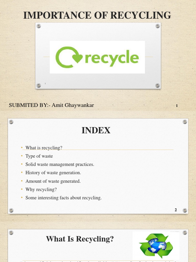 Recycling: Importance and Practices | PDF | Municipal Solid Waste | Waste