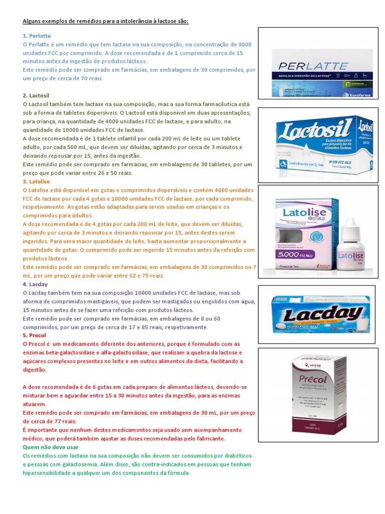 Medicamento para Intolerancia A Lactose | PDF | Leite | Lacticínios