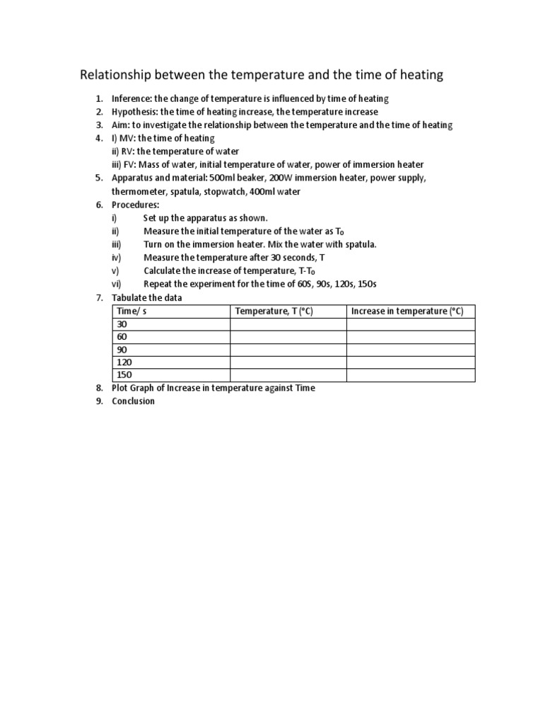 Relationship Between Time and Temperature | PDF