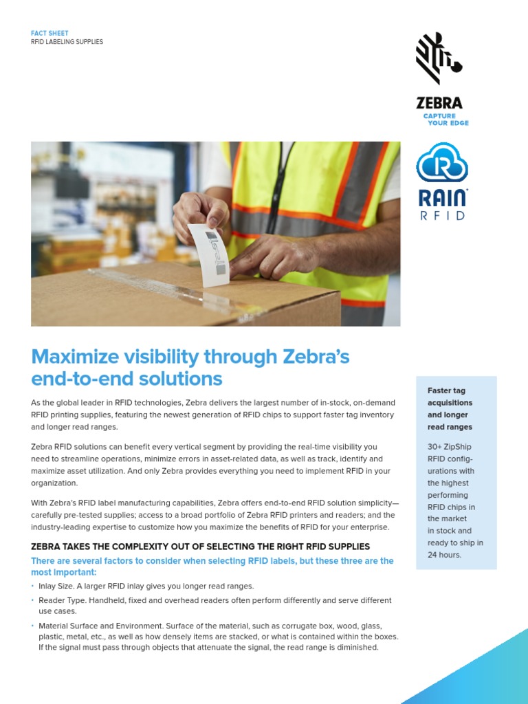 Zebra Rfid Label | PDF | Radio Frequency Identification | Computing