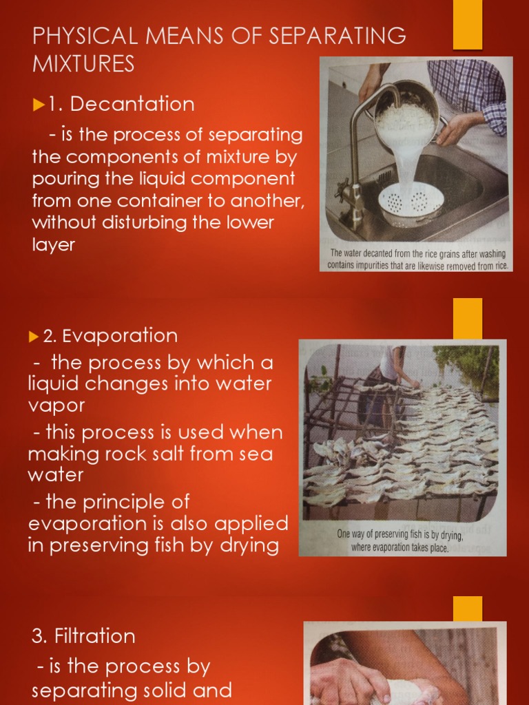Physical Means of Separating Mixtures | PDF | Home & Garden