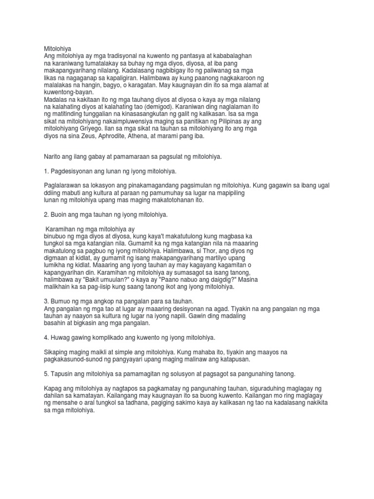 Mitolohiya Notes | PDF