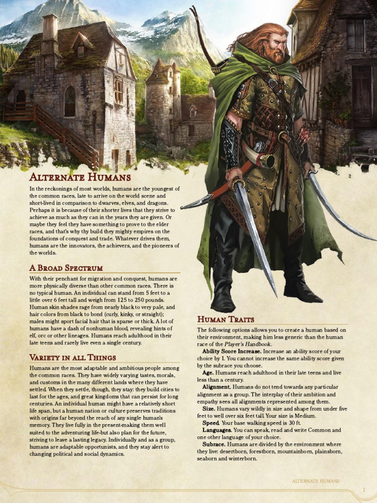 D&D 5E: Alternate Human Subraces | PDF | Elf (Dungeons & Dragons) | Human