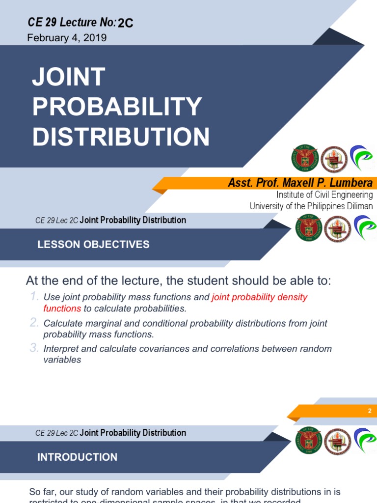 Lec 2C-2D Joint Probability PDF | PDF | Variance | Expected Value