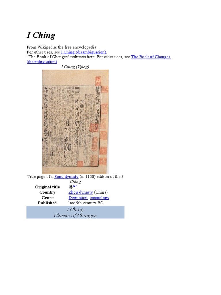I Ching | PDF | Classical Chinese Philosophy | East Asian Religions