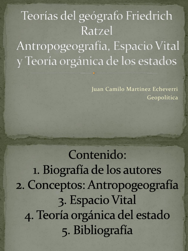 Unidad 2 Friedrich Ratzel - Juan Camilo Martínez | PDF | Geografía ...