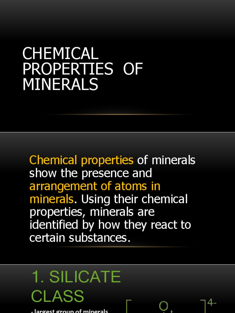 Chemical Properties of Minerals | PDF | Minerals | Atoms