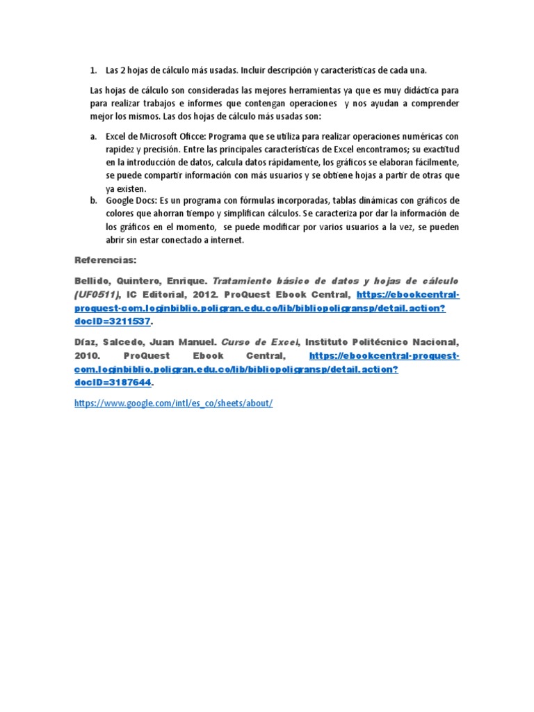 Excel vs Google Sheets: Comparativa | PDF