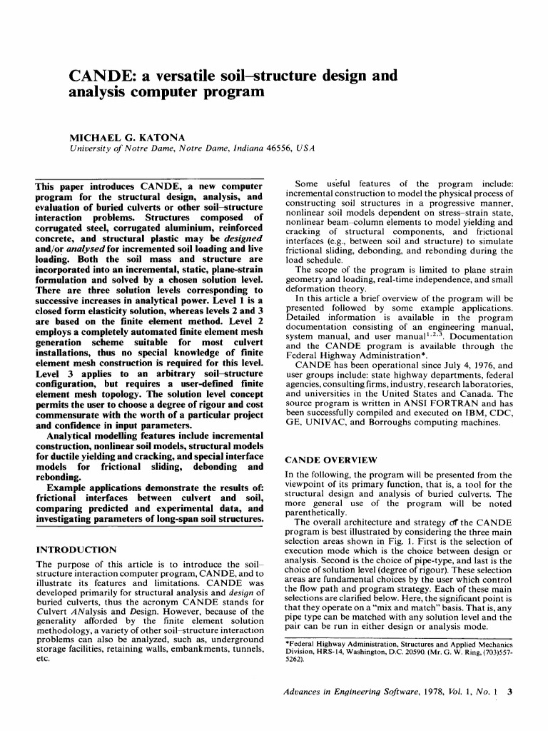 CANDE: Soil-Structure Design Software | PDF | Buckling | Finite Element ...