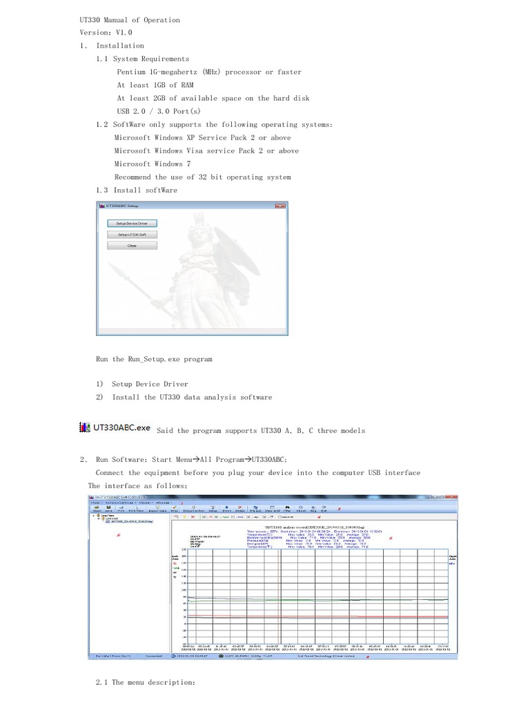 Ut330 Software Manual | PDF | Calibration | Humidity