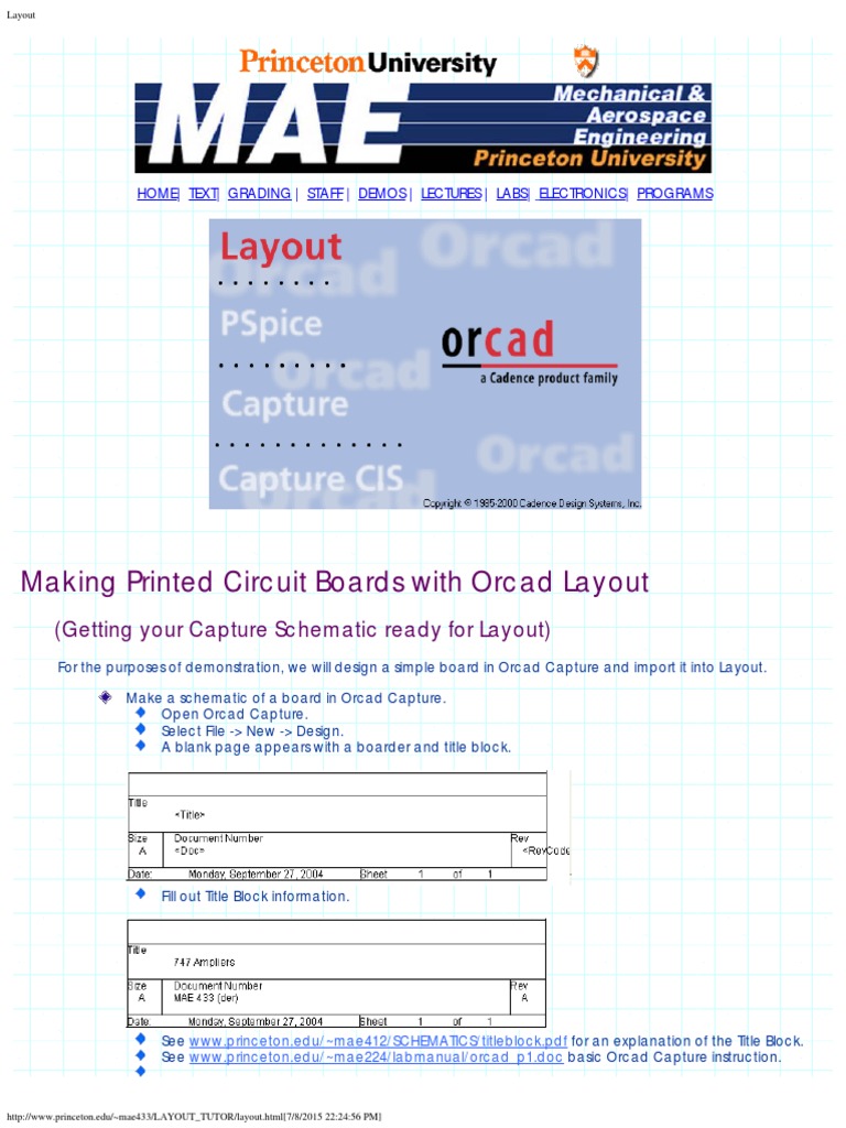 Orcad Layout for PCB Design Guide | PDF | Printed Circuit Board ...