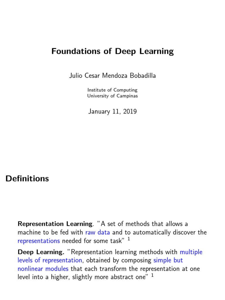 Foundations of Deep Learning | PDF | Deep Learning | Mathematical ...