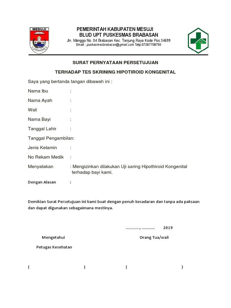 Surat Persetujuan Dan Penolakan SHK | PDF