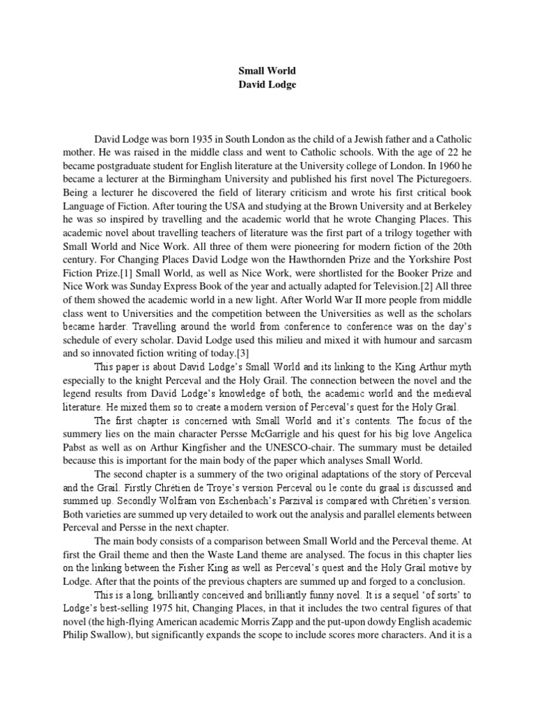 Small World: An Academic Romance | PDF | General Fiction
