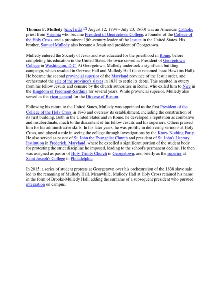 Thomas Mulledy: Jesuit Leader & Controversy | PDF