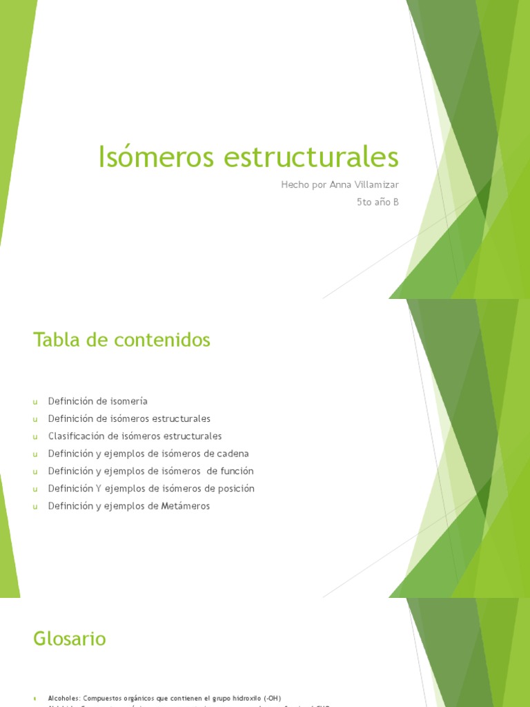 Isómeros Estructurales y Ejemplos | PDF | Isómero | Compuestos orgánicos
