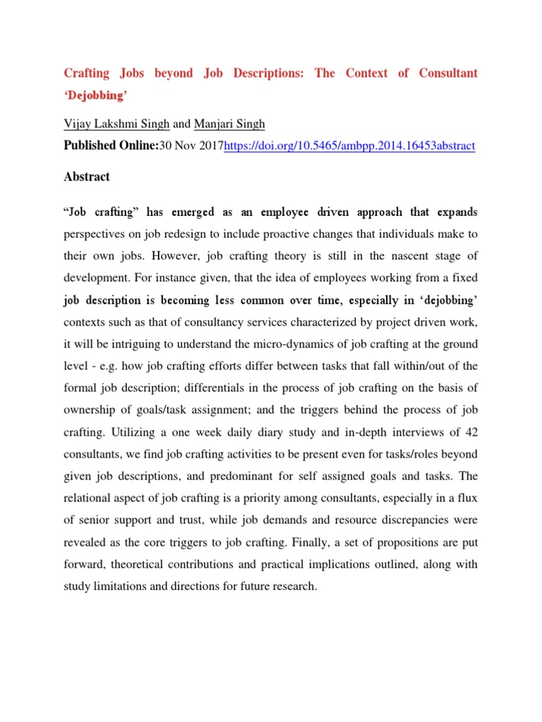 Crafting Jobs Beyond Job Descriptions | PDF | Career & Growth