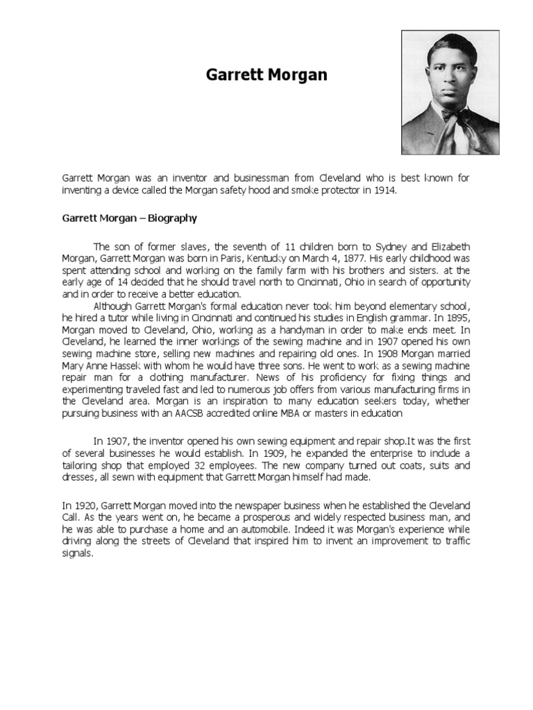 Garrett Morgan - Biography | PDF | Traffic Light | Traffic