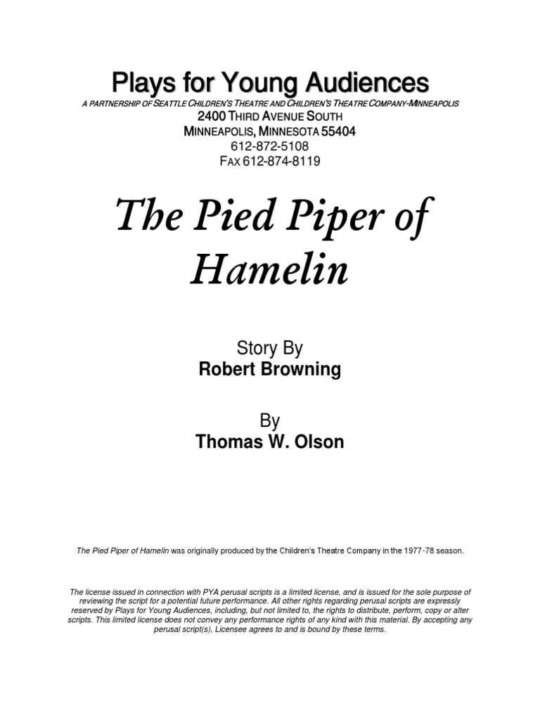 The Pied Piper of Hamelin: Robert Browning | PDF | Nature