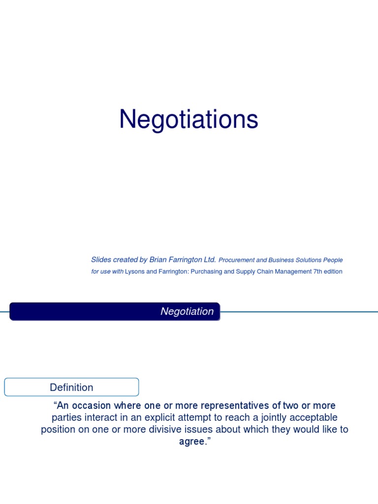 Chapter 15 Negotiations | PDF | Negotiation | Perception