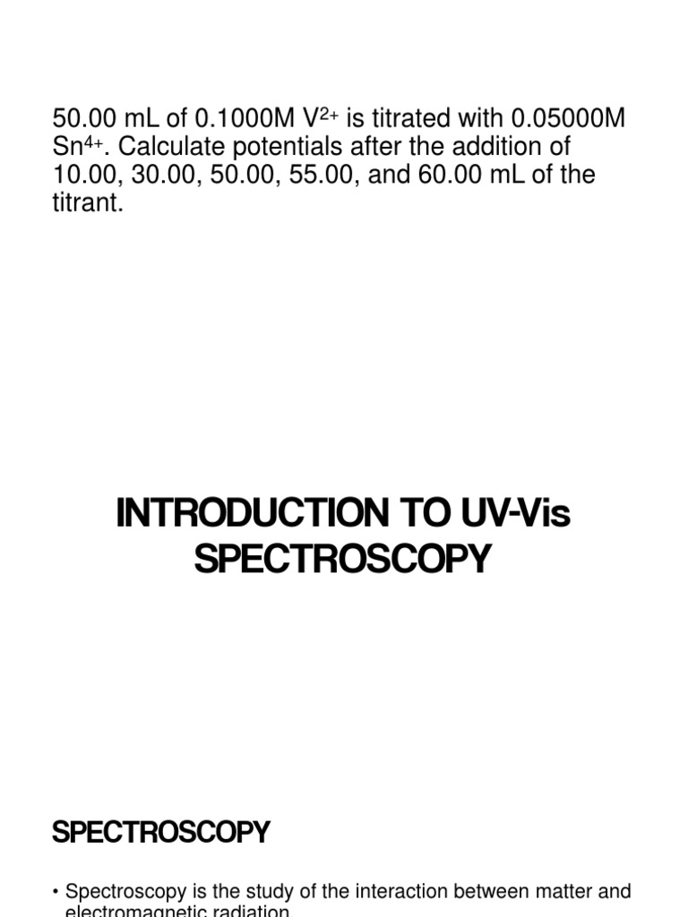 Intro To UV-Vis Spectros | PDF | Ultraviolet–Visible Spectroscopy ...
