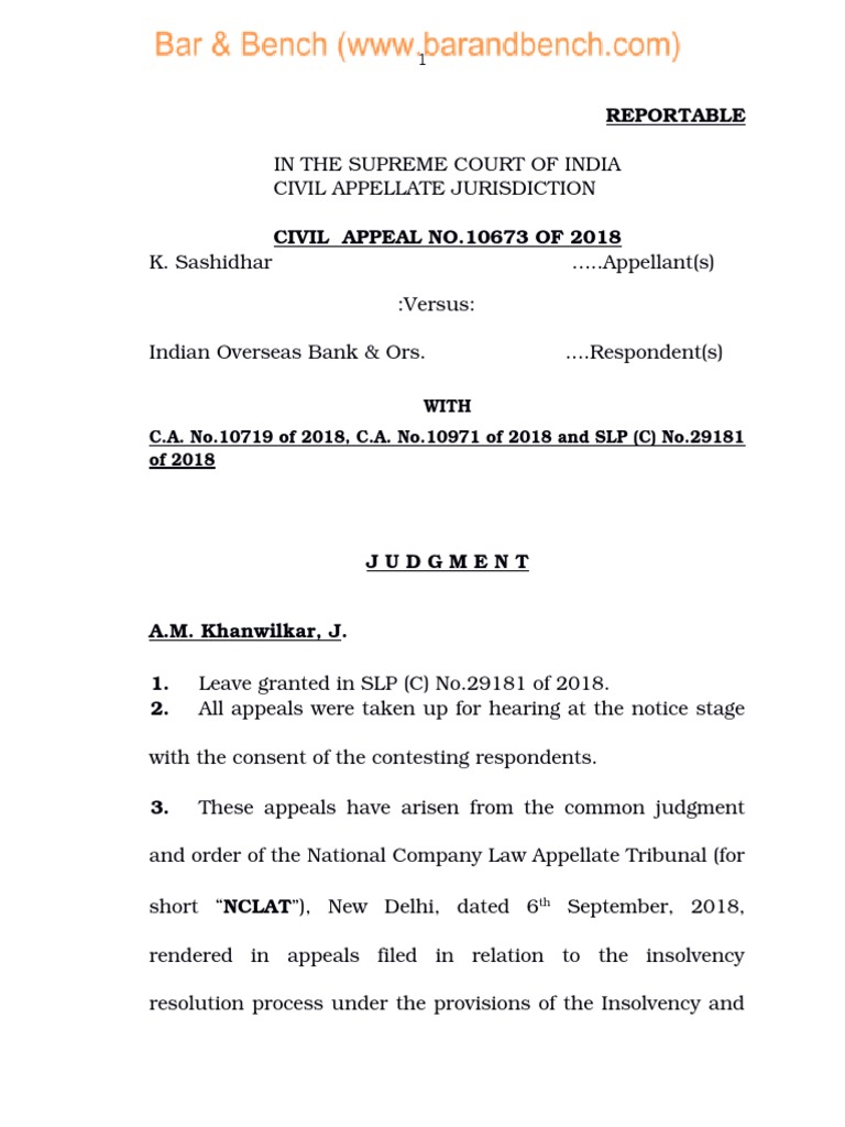 Judgment - Supreme Court Upholds Creditors Committee Sovereignty Under ...