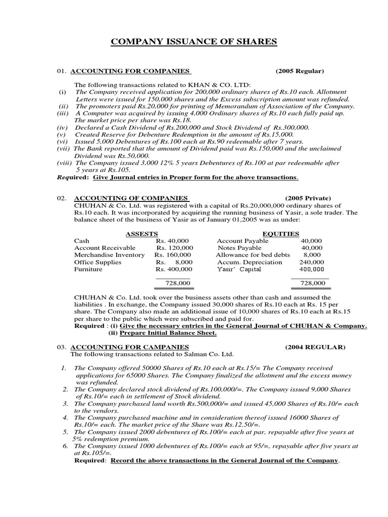Company Issuance of Shares | PDF | Stocks | Dividend