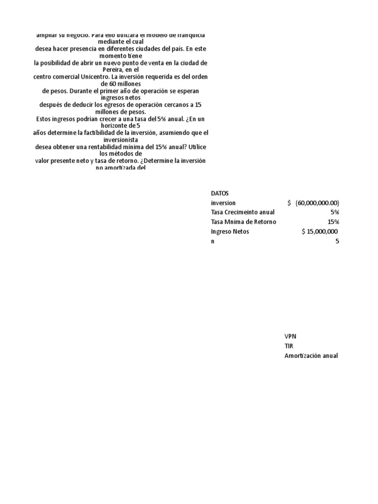 Ejercicio | PDF | Valor presente neto | Economias